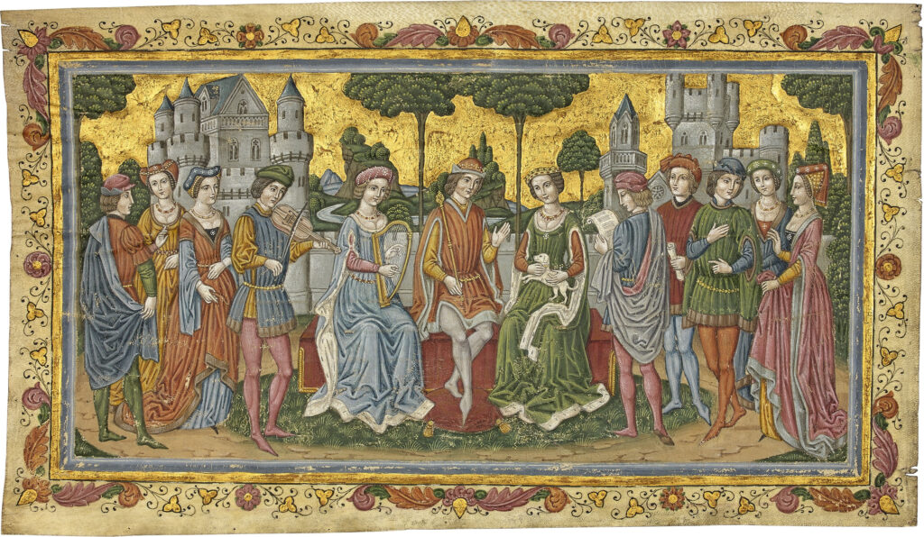 GRANDE ENLUMINURE DE STYLE MEDIEVAL.