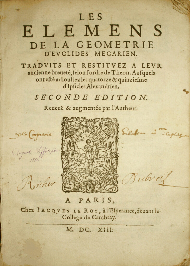 EUCLIDE : Les Elemens de la geometrie