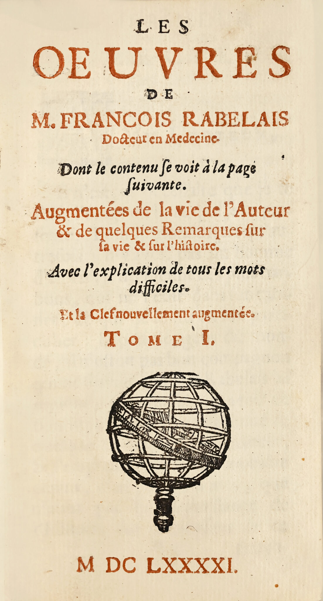 RABELAIS, François. Les Œuvres de M. François Rabelais.